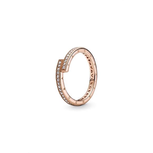 Pandora | Jewelry | New Pandora Sparkling Overlapping Ring In Rose Gold ...